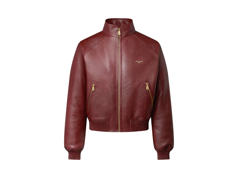 Louis Vuitton Grained Leather Jacket Fired Brick Men's - US