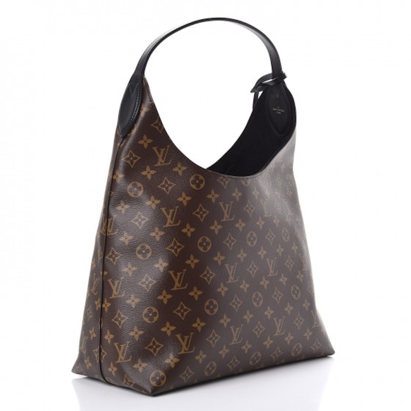 Louis Vuitton Hobo Flower Monogram Noir Black in Coated Canvas/Vachetta ...