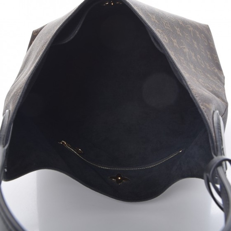 Louis Vuitton Hobo Flower Monogram Noir Black in Coated Canvas/Vachetta ...