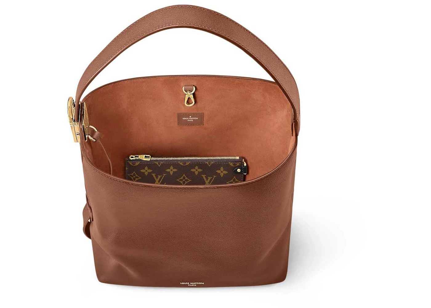 Louis Vuitton Hobo Low Key MM Cognac in Grained Calfskin with Gold-tone ... Louis Vuitton Hobo Low Key MM Cognac in Grained Calfskin with Gold-tone ...