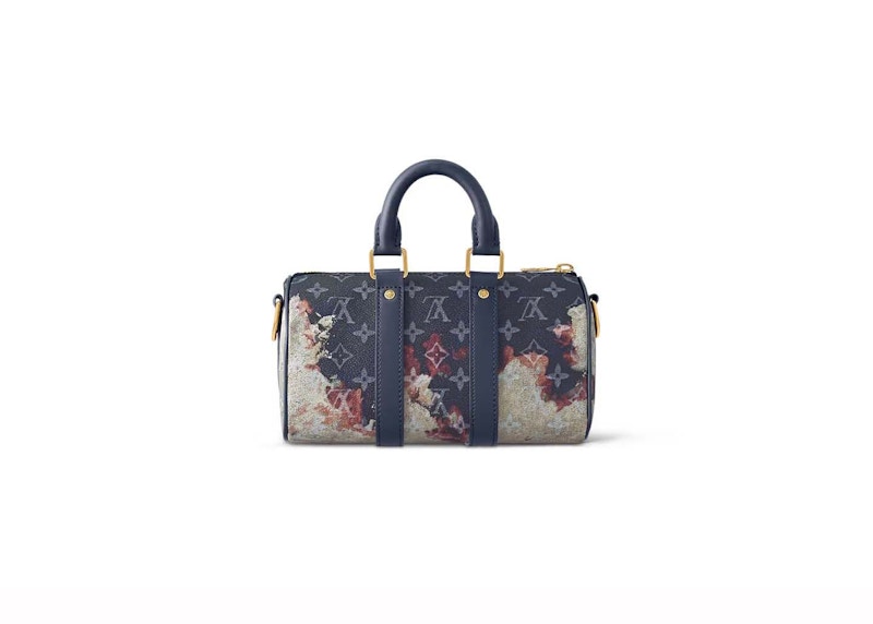 Louis Vuitton Keepall Bandouliere 25 Ink Blue in Monogram Bleach Coated ...