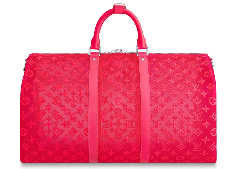 Louis Vuitton Keepall Bandouliere Monogram Mesh 50 Pink in Mesh/Leather ...