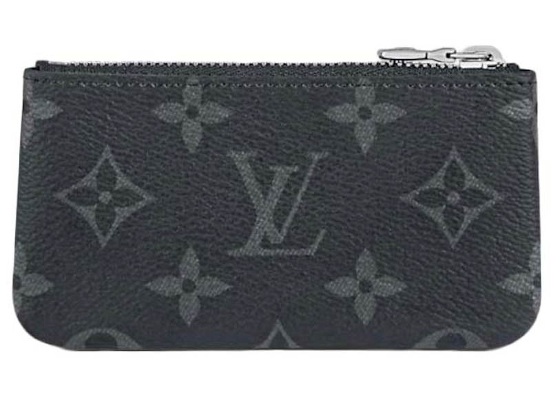 Louis Vuitton Key Pouch Monogram Eclipse Reverse in Coated Canvas with ...