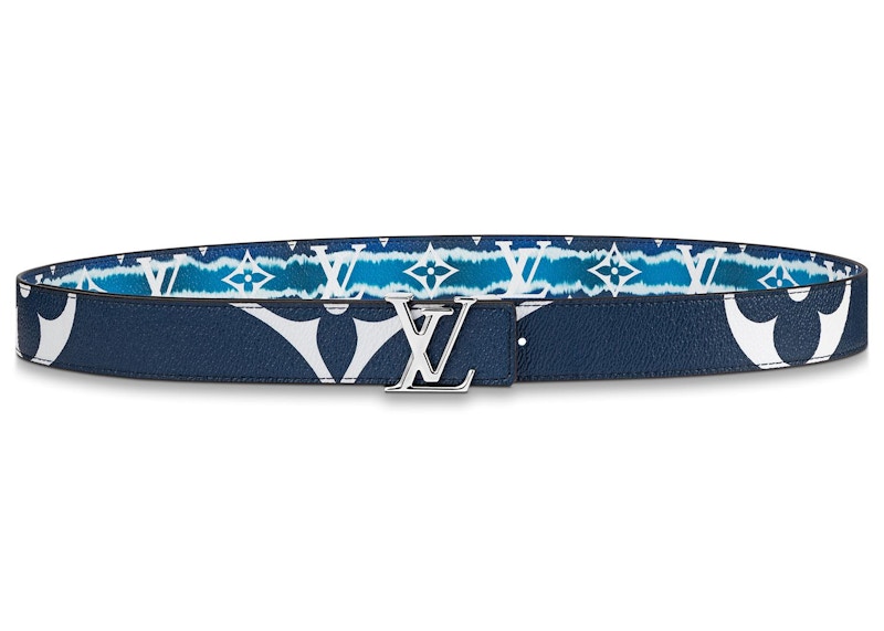 Louis Vuitton LV Iconic Reversible Belt 30MM Blue in Canvas with Silver ...