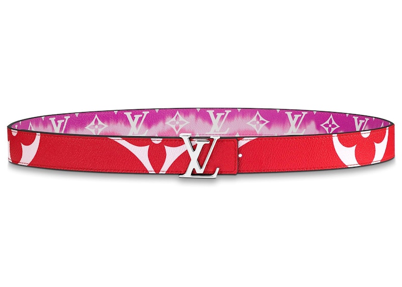 Louis Vuitton LV Iconic Reversible Belt 30MM Red in Canvas with Silver-tone