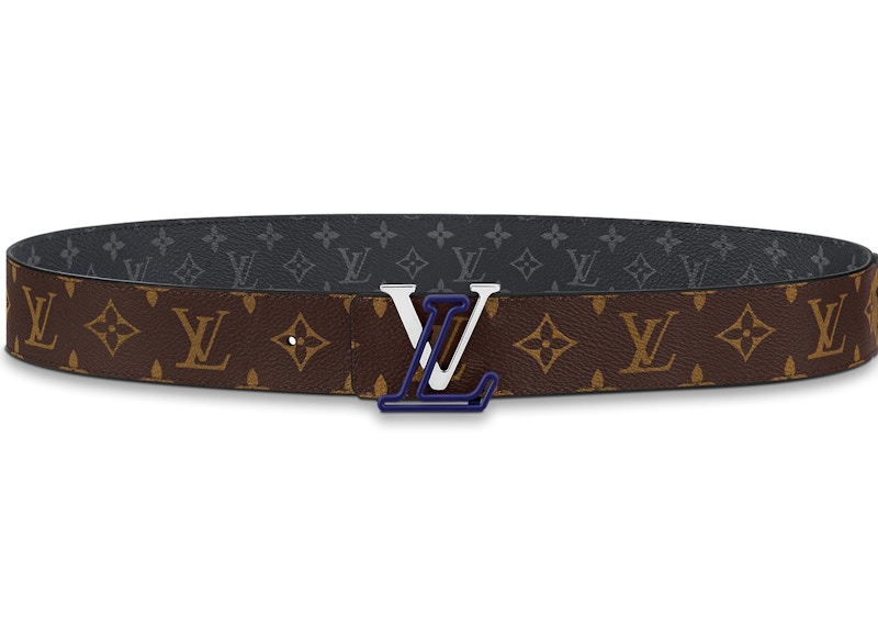 Louis Vuitton LV Line Reversible Belt 40MM Monogram/Eclipse Brown/Blue ...