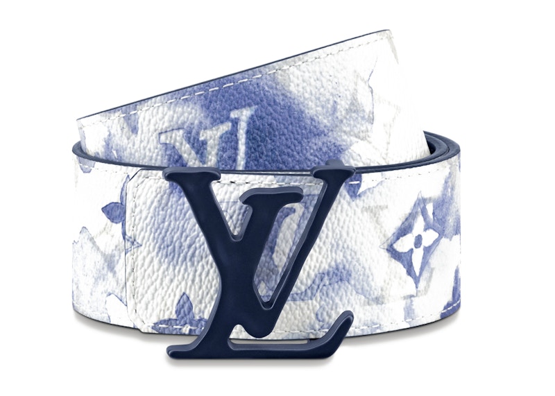 Louis Vuitton LV Shape Reversible Belt 40 MM Light Blue in Canvas ...