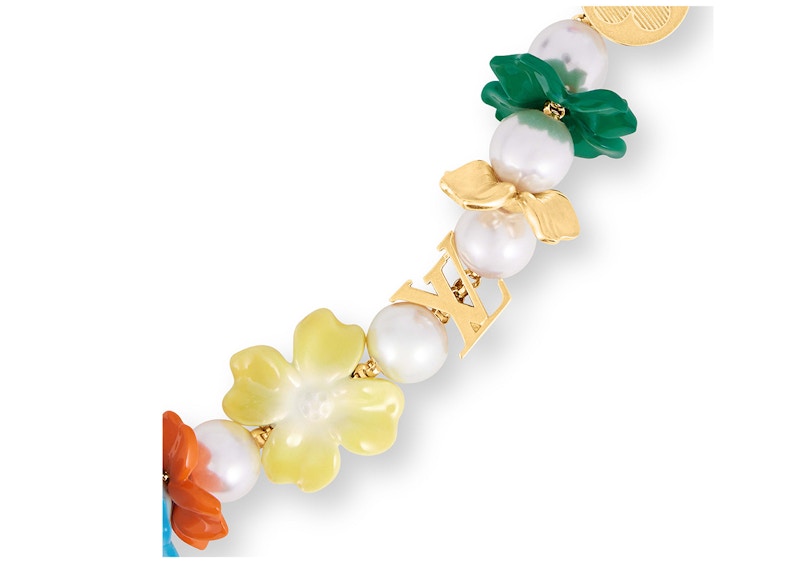 Louis Vuitton LV Surfin' Flower Necklace Multicolor in Metal with Gold ...