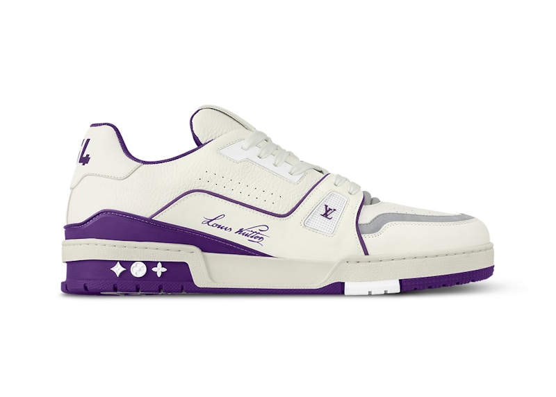 Louis Vuitton LV Trainer White Purple Script Men's - 1ACHKY - US