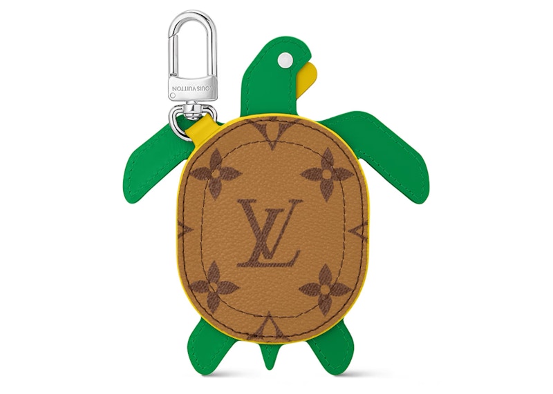 Louis Vuitton LV Turtle Pouch Bag Charm Brown in Coated Canvas with ...