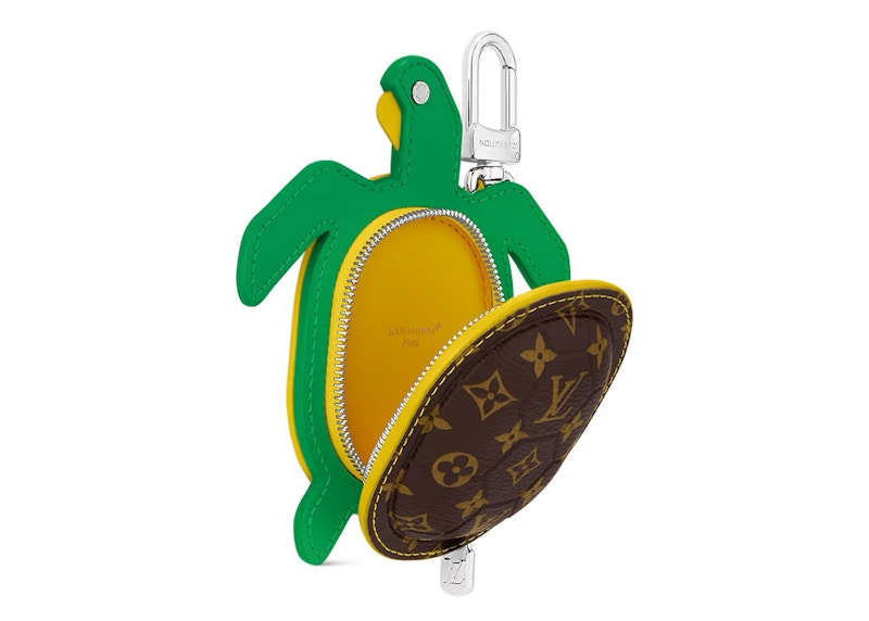Louis Vuitton LV Turtle Pouch Bag Charm Brown in Coated Canvas with ...