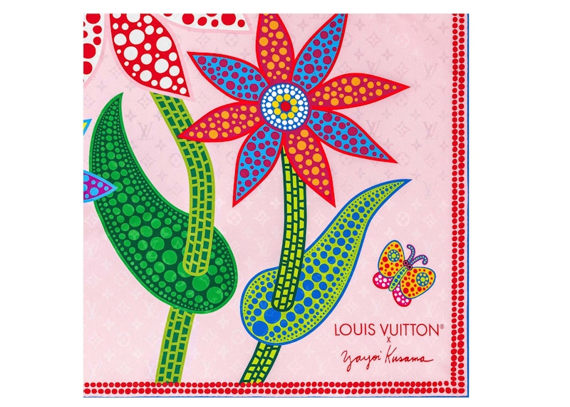 Louis Vuitton LV x YK Flowers Square 90 Light Pink in Silk - US