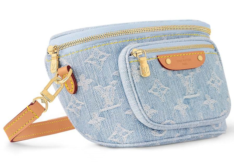 Louis Vuitton Mini Bumbag Sky Blue Denim in Cotton with Gold-tone - US