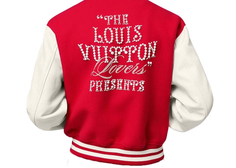 Louis Vuitton Mix Leather Varsity Blouson Jacket Bright Red Men's ...