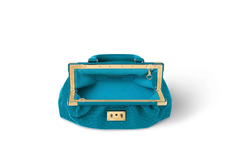 Louis Vuitton Monogram Clutch Blue in Calfskin Leather with Gold-tone - US