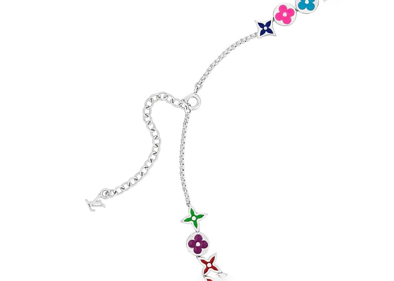 Louis Vuitton Monogram Party Necklace Rainbow in Silver Metal with ...
