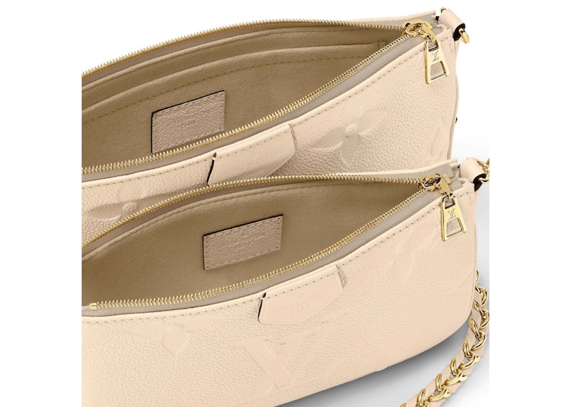 Louis Vuitton Multi Pochette Accessories Creme Beige in Embossed ...