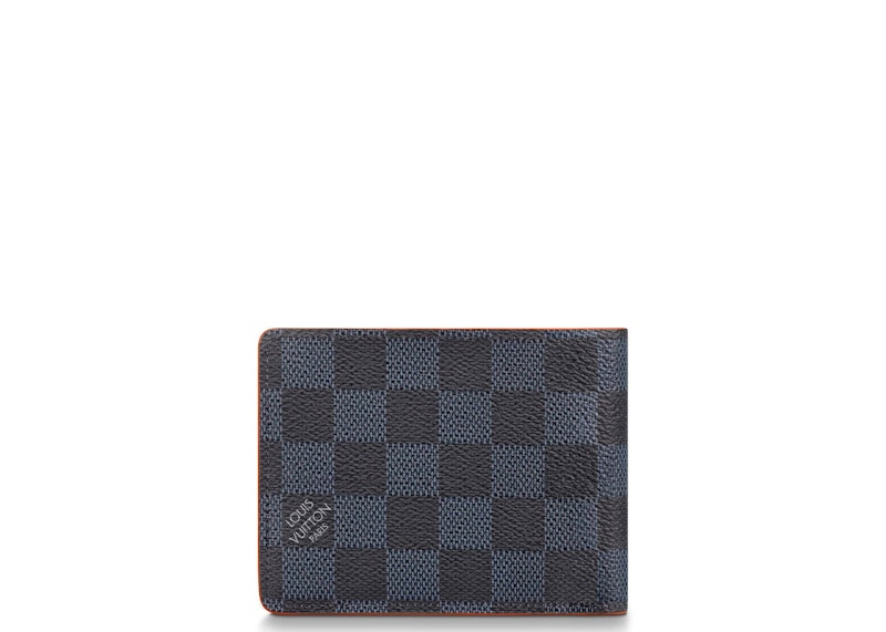 Louis Vuitton Multiple Wallet Damier Cobalt Race Blue Orange in Coated ...