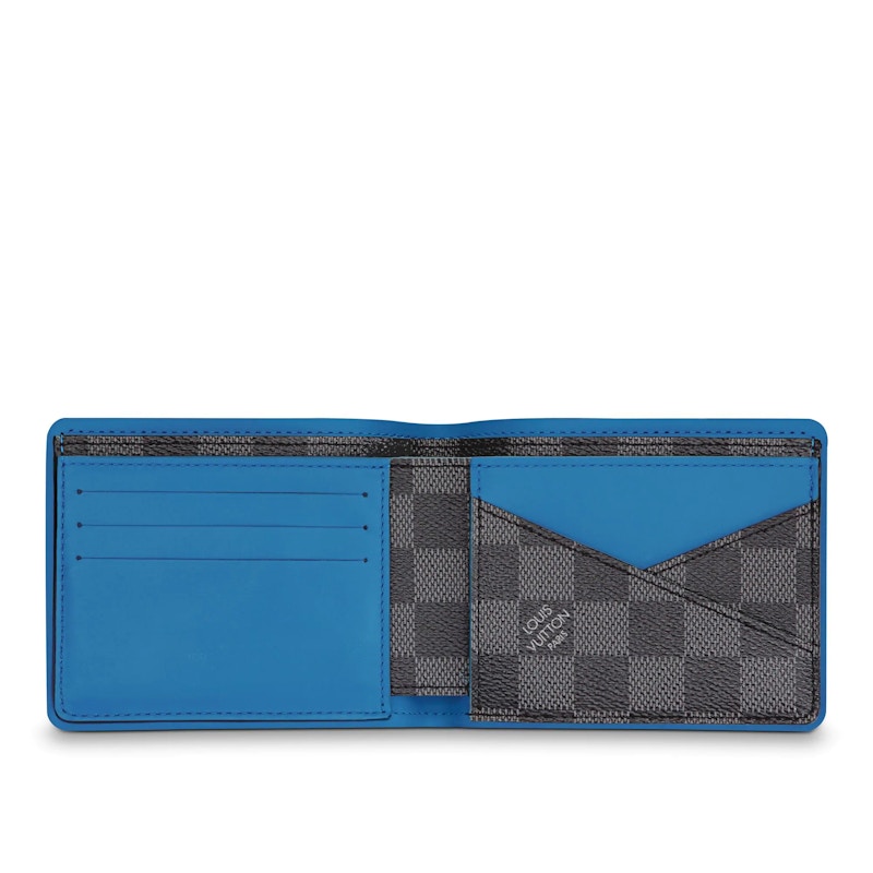Louis Vuitton Multiple Wallet Damier Graphite Black/Grey/Neon Blue in ...