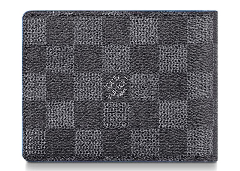 Louis Vuitton Multiple Wallet Damier Graphite Link Bleu Clair in Coated ...