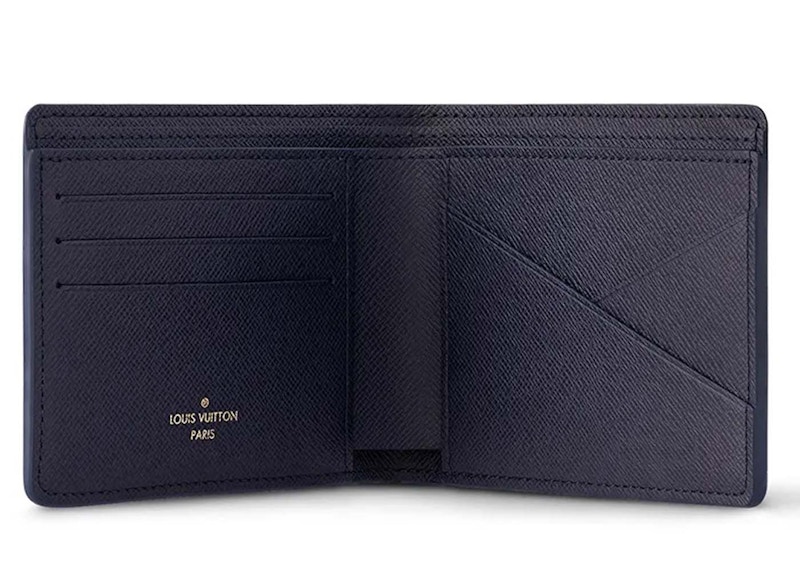 Louis Vuitton Multiple Wallet Ink Blue in Monogram Bleach Coated Canvas ...
