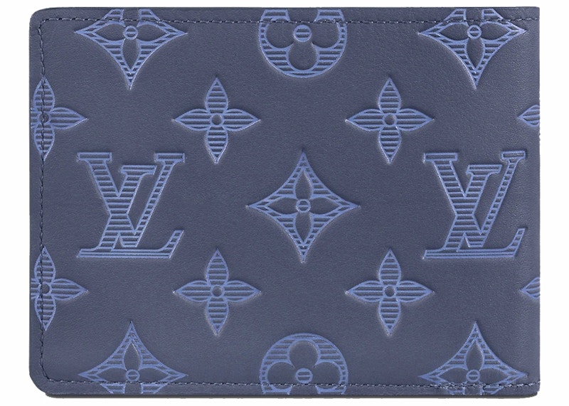 Louis Vuitton Multiple Wallet Monogram Shadow Navy Blue in Cowhide ...