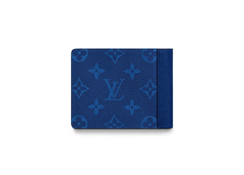Louis Vuitton Multiple Wallet Navy Blue in Monogram Coated Canvas/Taiga ...