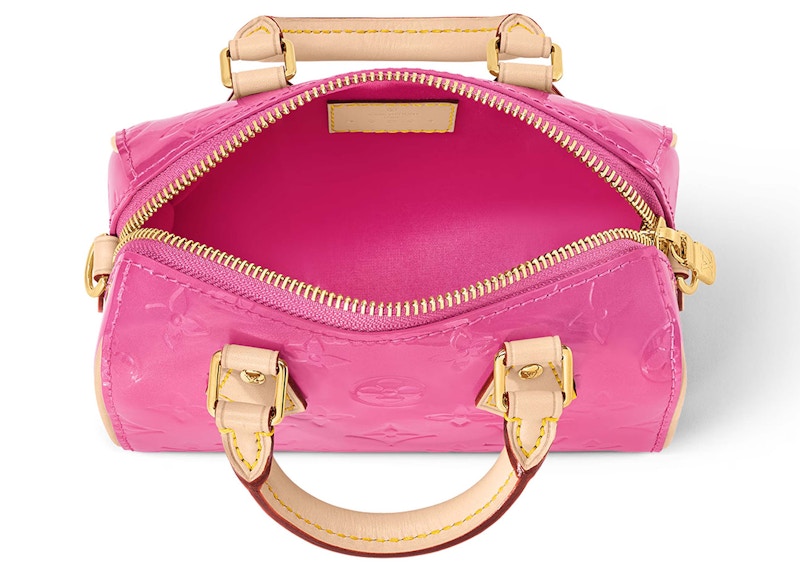Louis Vuitton Nano Speedy Neon Pink in Monogram Vernis Leather with ...