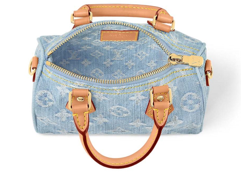 Louis Vuitton Nano Speedy Sky Blue Denim in Cotton with Gold-tone - US