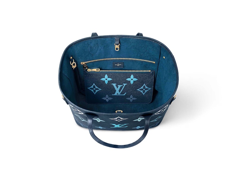 Louis Vuitton Neverfull MM Gradient Blue in Monogram Empreinte Embossed ...