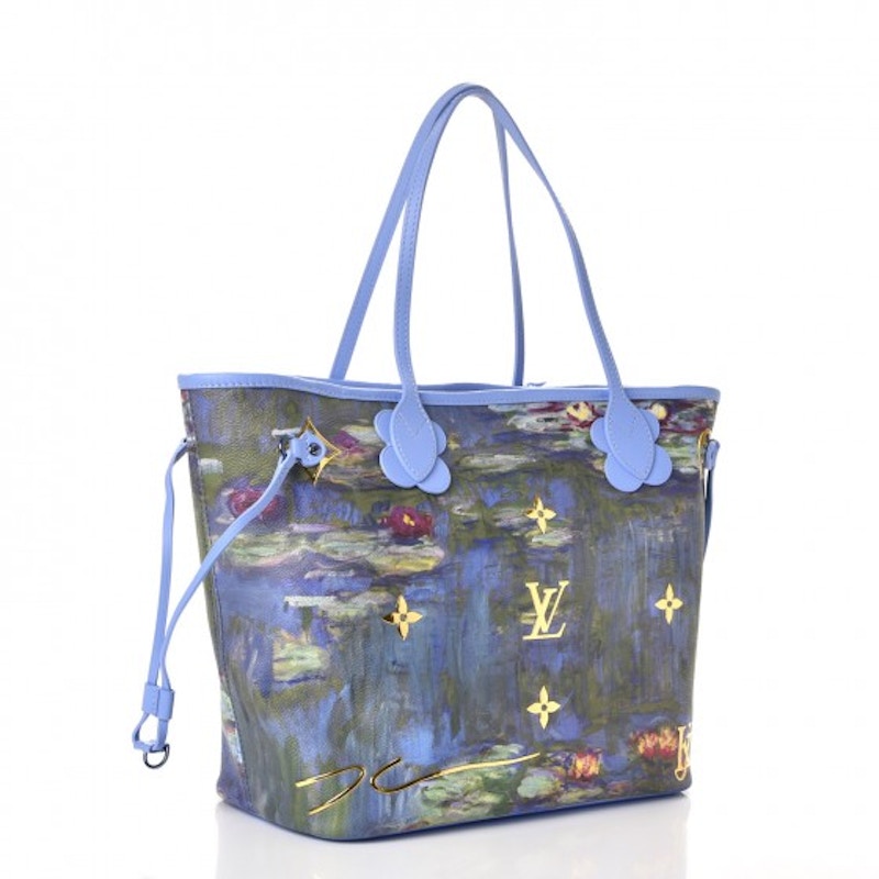 Louis Vuitton x Jeff Koons Neverfull Claude Monet Masters MM Lavender ...