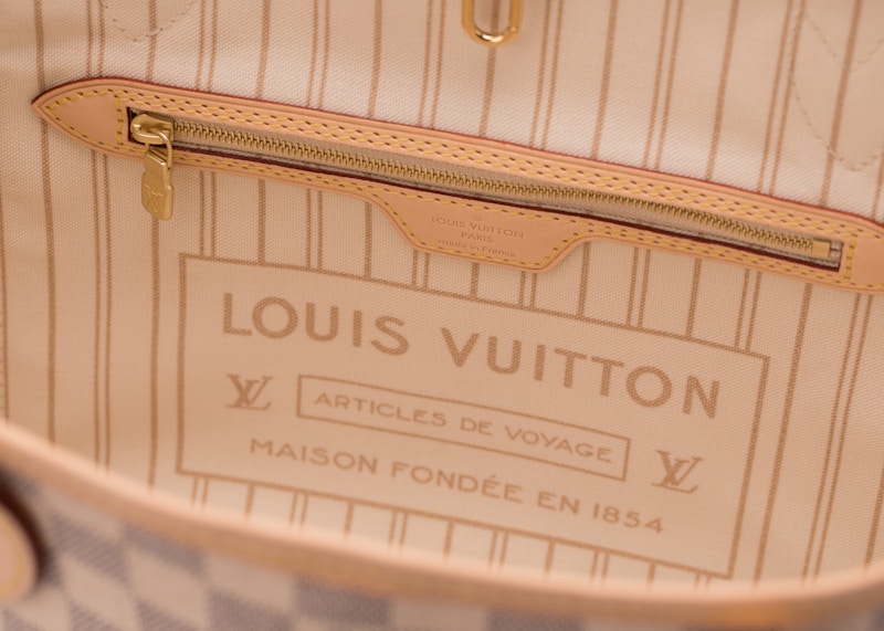 Louis Vuitton Neverfull Damier Azur PM Beige Lining