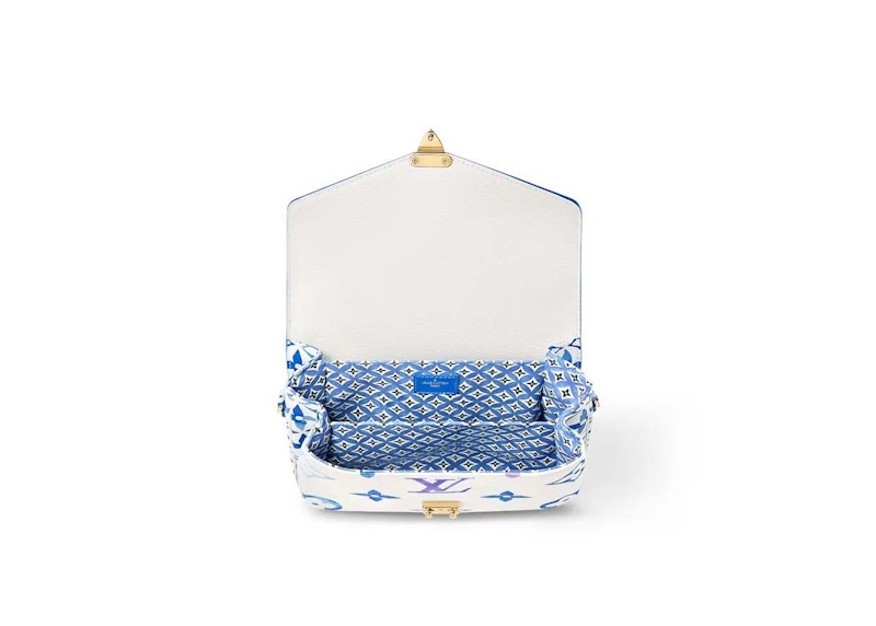 Louis Vuitton Pochette Metis MM Blue in Coated Canvas with Gold-tone - US