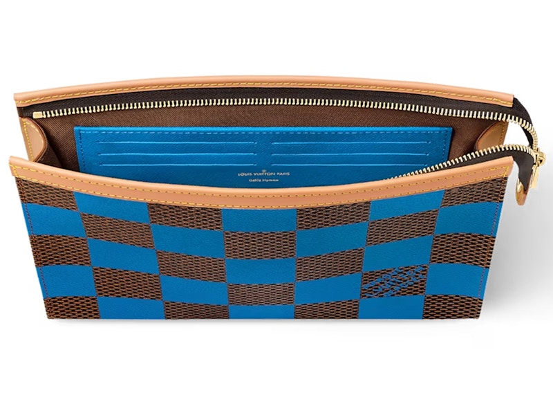 Louis Vuitton Pochette Voyage Damier Pop Blue in Coated Canvas with ...