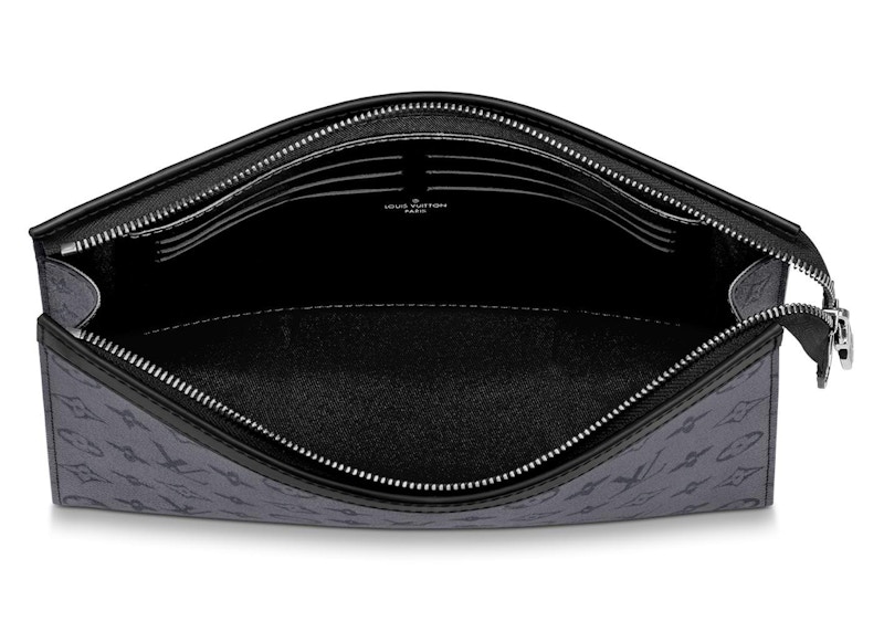 Louis Vuitton Pochette Voyage Monogram Eclipse Reverse MM Gray in ...