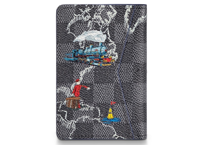 Louis Vuitton Pocket Organizer Damier Graphite Map Black Lining in ...
