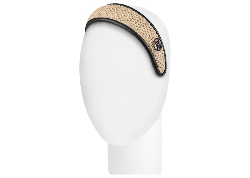 Louis Vuitton Raffia Headband Black in Polyester/Lambskin Leather - US