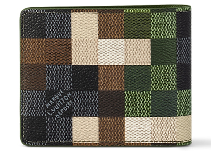 Louis Vuitton Slender Wallet Damoflage Green Damoflage Damier in Coated ...