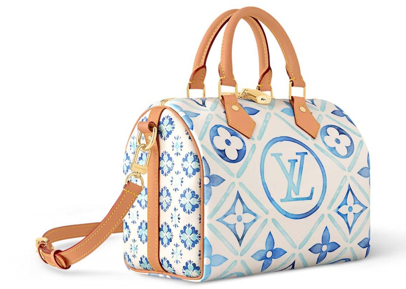 Louis Vuitton Speedy Bandouliere 25 Lagoon Blue in Canvas with Gold ...