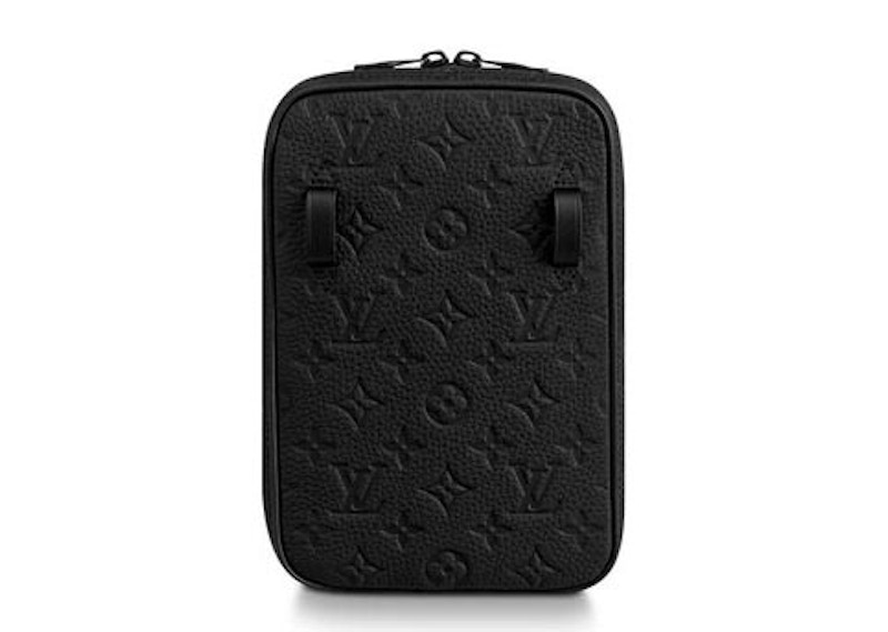 Louis Vuitton Utility Side Bag Monogram Absolute Black in Taurillon ...