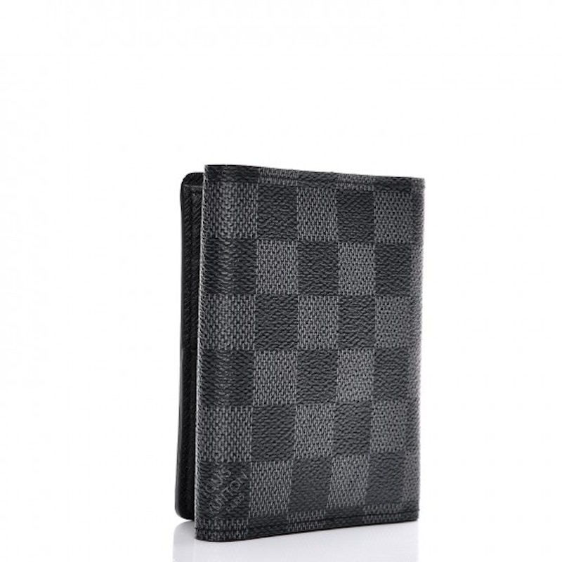 Louis Vuitton Wallet Compact Trifold Damier Graphite Black in Canvas
