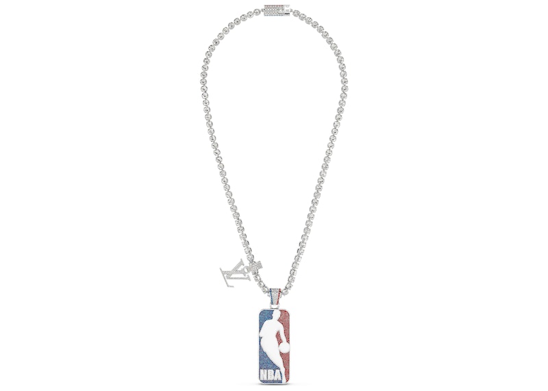 Louis Vuitton x NBA Strass Pendant Necklace Crystal Rhinestones Silver ...