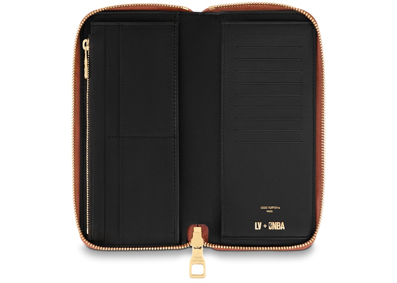 Louis Vuitton x NBA Zippy Wallet Vertical Brown in Ball Grain Leather ...