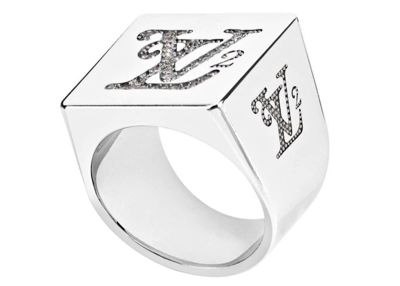 Louis Vuitton x Nigo Squared Strass Ring Silver in Silver Metal with ...