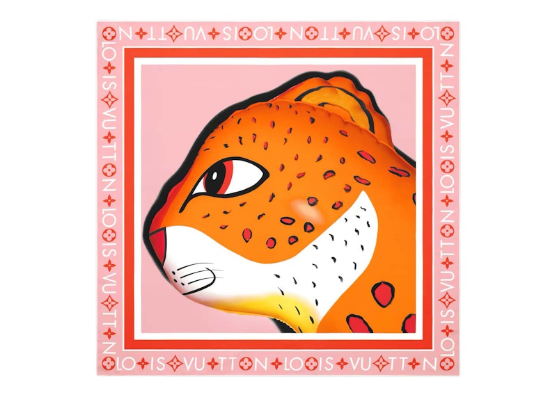 Louis Vuitton x Sun Yitian Animogram Leopard Square 90 Pink in Silk - US