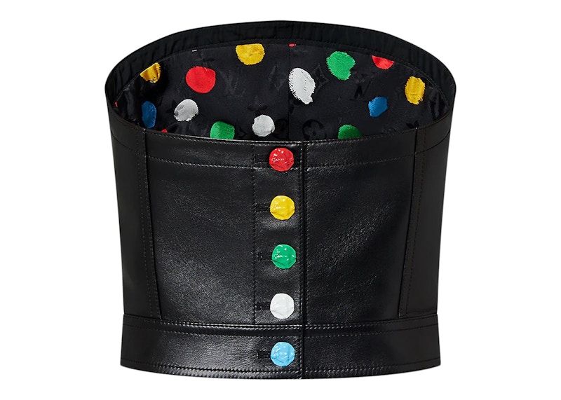 Louis Vuitton x Yayoi Kusama Buttons Leather Bustier Black - FW22 - GB