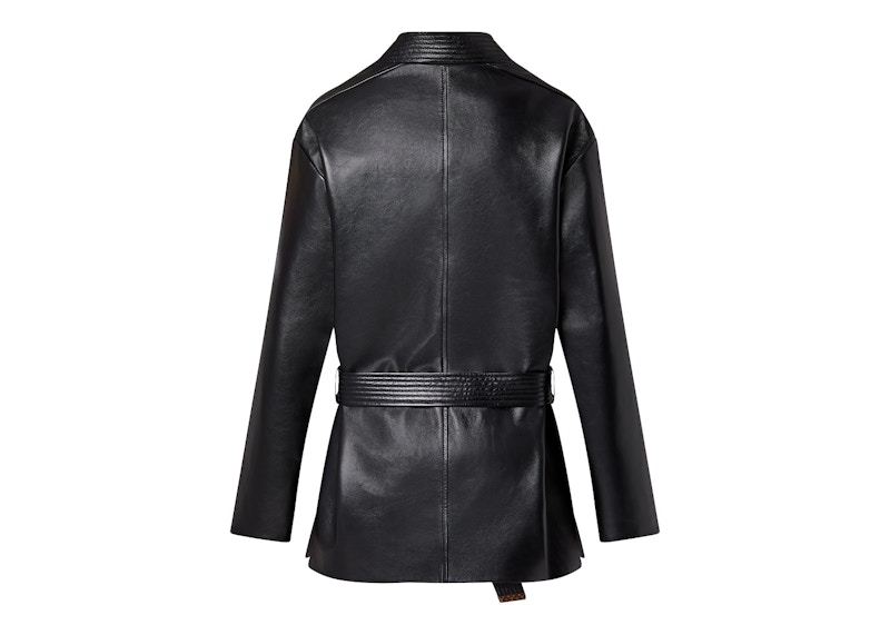 Louis Vuitton x Yayoi Kusama Leather Wrap Jacket Black - FW22 - US
