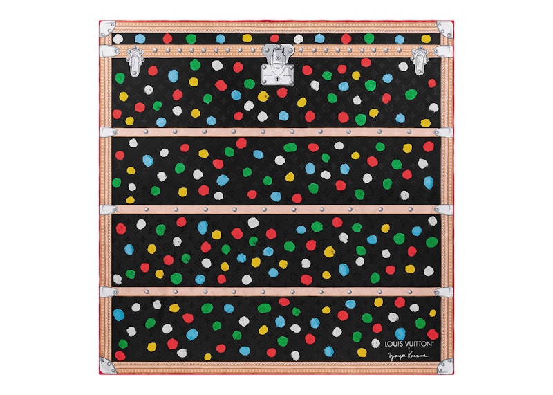 Louis Vuitton x Yayoi Kusama Painted Dots Monogram Square 90 Black in ...