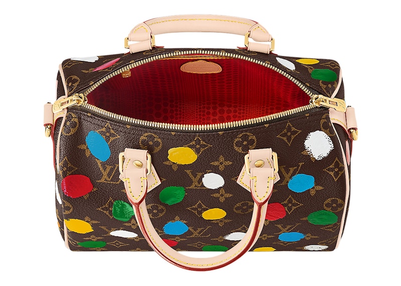 Louis Vuitton x Yayoi Kusama Speedy Bandouliere 25 Monogram Multicolor in Coated Canvas with ...