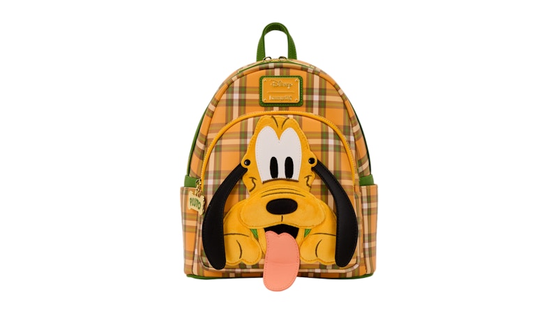 Loungefly Pluto 95th Anniversary Plaid Mini Backpack Yellow in Nylon - US